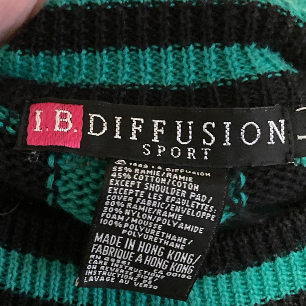 1989 Vintage Ib Diffusion Sport Mock Neck Geometric C… - Gem